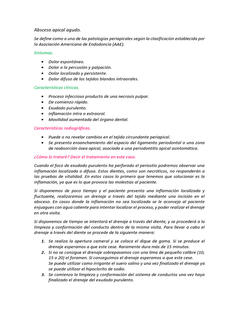Tratamiento de Absceso Apical Agudo | PDF | Epidemiología | Medicina