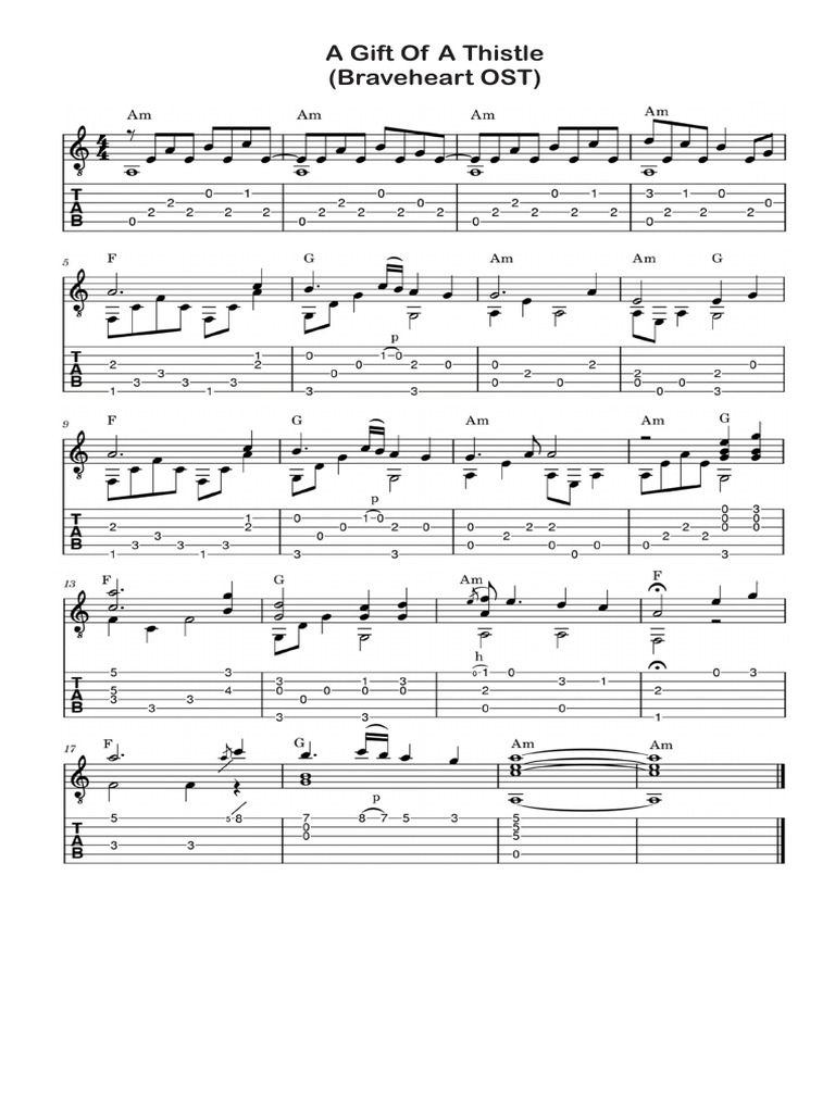 A Gift of A Thistle (Braveheart OST) Ver. 2 | PDF