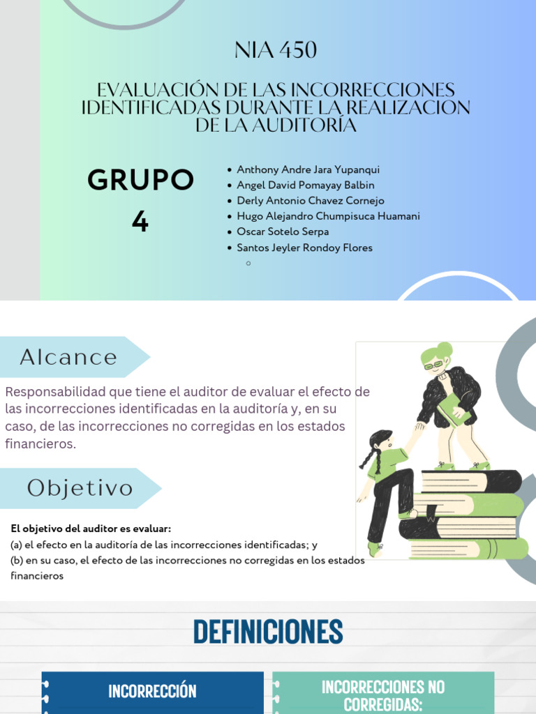 Nia 450 Grupo 4 | PDF | Auditoría | Contralor