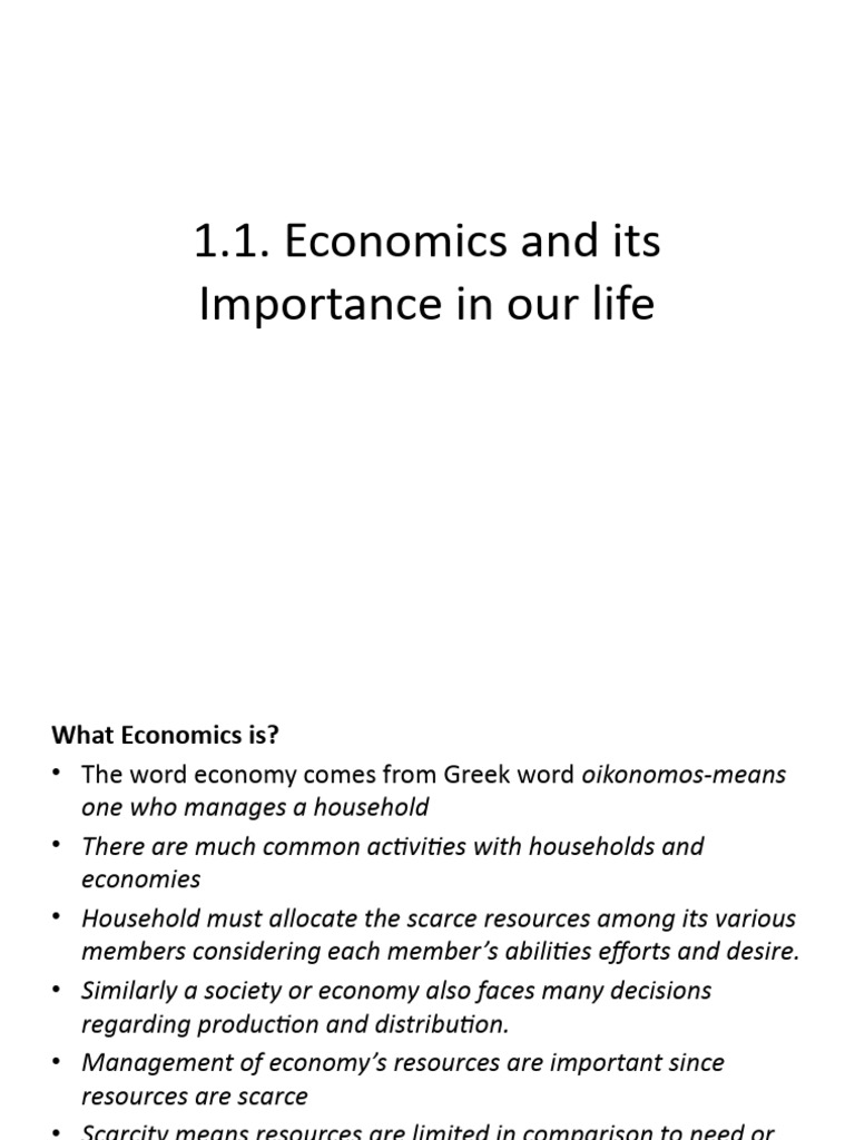 1.1. Economics and Its Importance in Our Life | PDF | Economics | Inflation