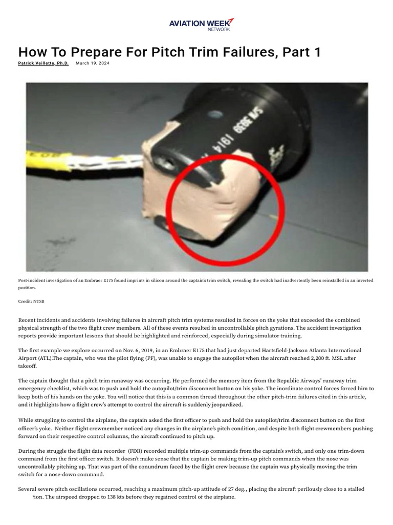 How To Prepare For Pitch Trim Failures, Part 1 | PDF | Troubleshooting ...