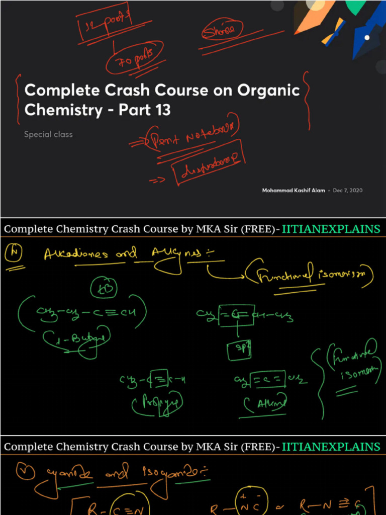 Complete Crash Course On Organic Chemistry Part 13 With Anno | PDF