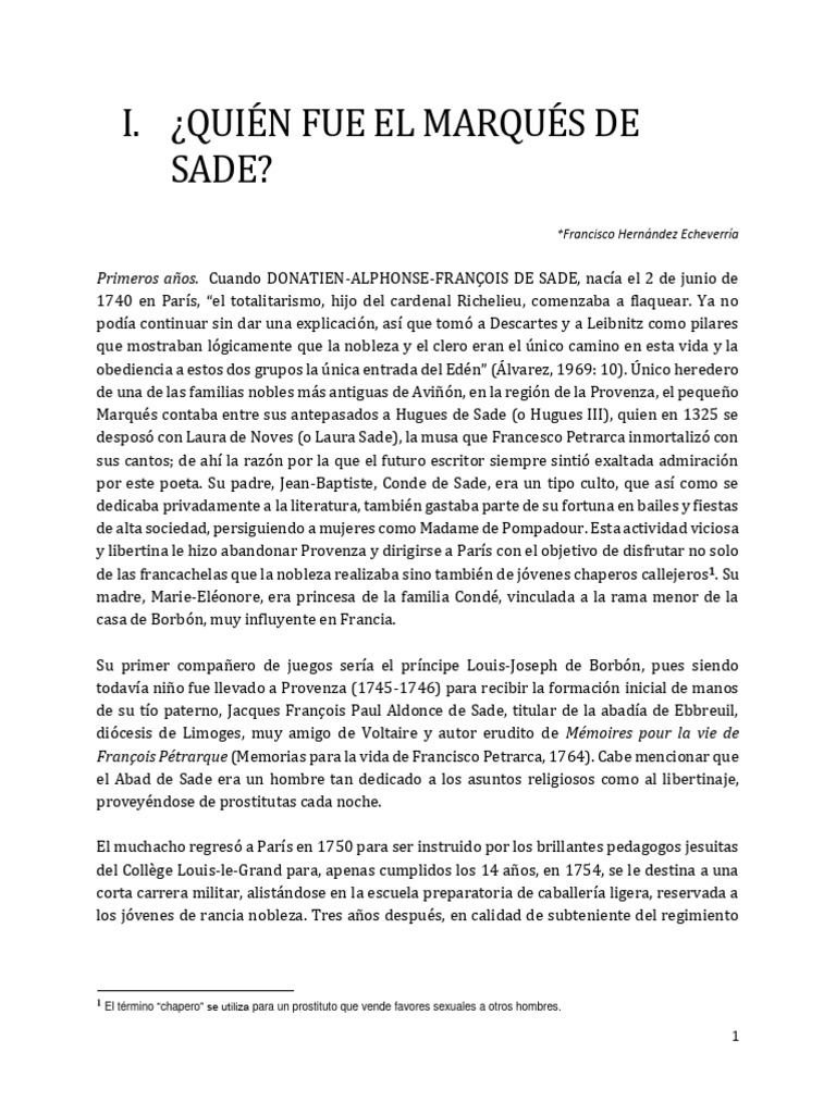 Hernández Echeverría, Francisco - ¿Quién Fue El Marqués de Sade | PDF | Marqués De Sade