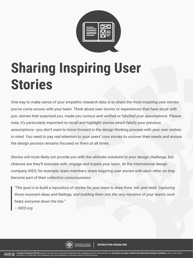 Sharing Inspiring User Stories | PDF | Design Thinking | Design