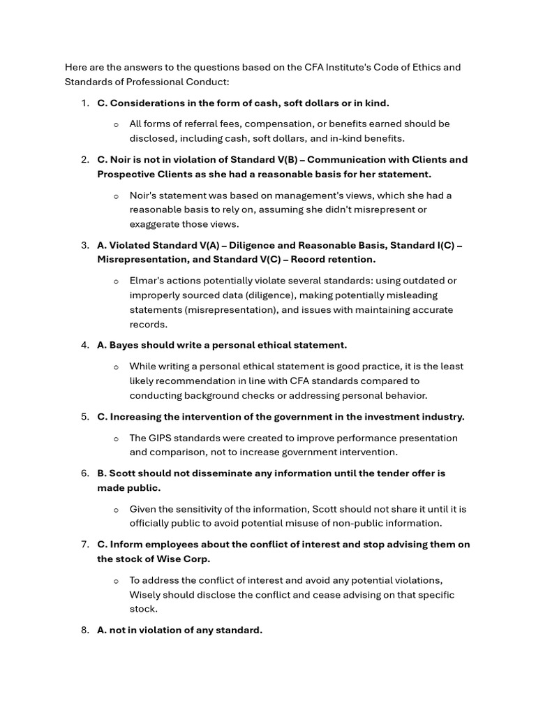 Mock 1 First Half - Answers | PDF | Errors And Residuals | Inflation