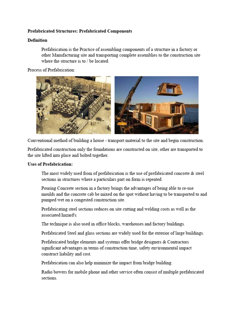 Prefabricated Structures | PDF | Crane (Machine) | Precast Concrete