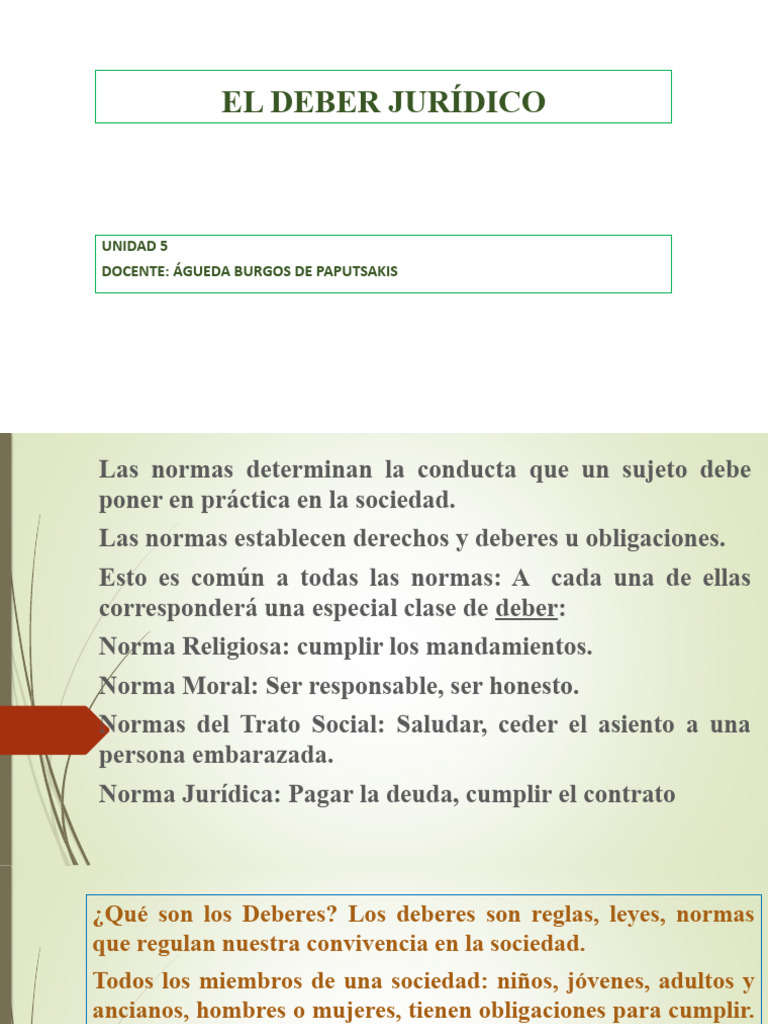 El Deber Jurídico y Su Clasificaciónb | PDF | Propiedad | Constitución