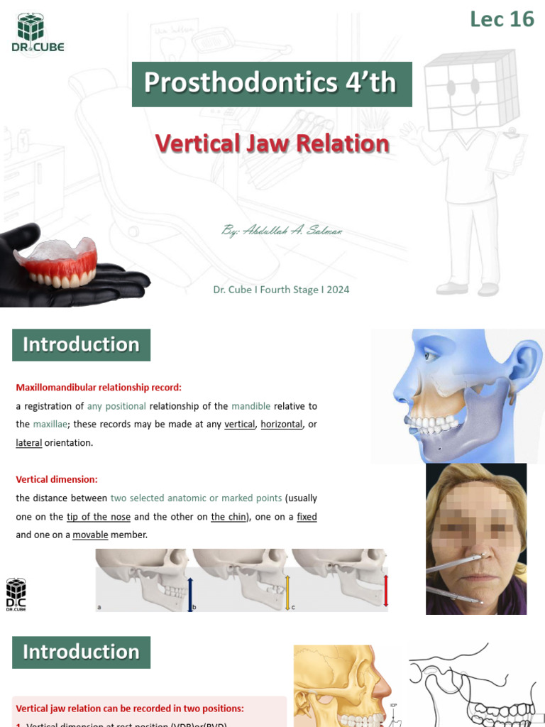 LEC.16 Vertical Jaw Relations | PDF | Dentures | Dental Anatomy