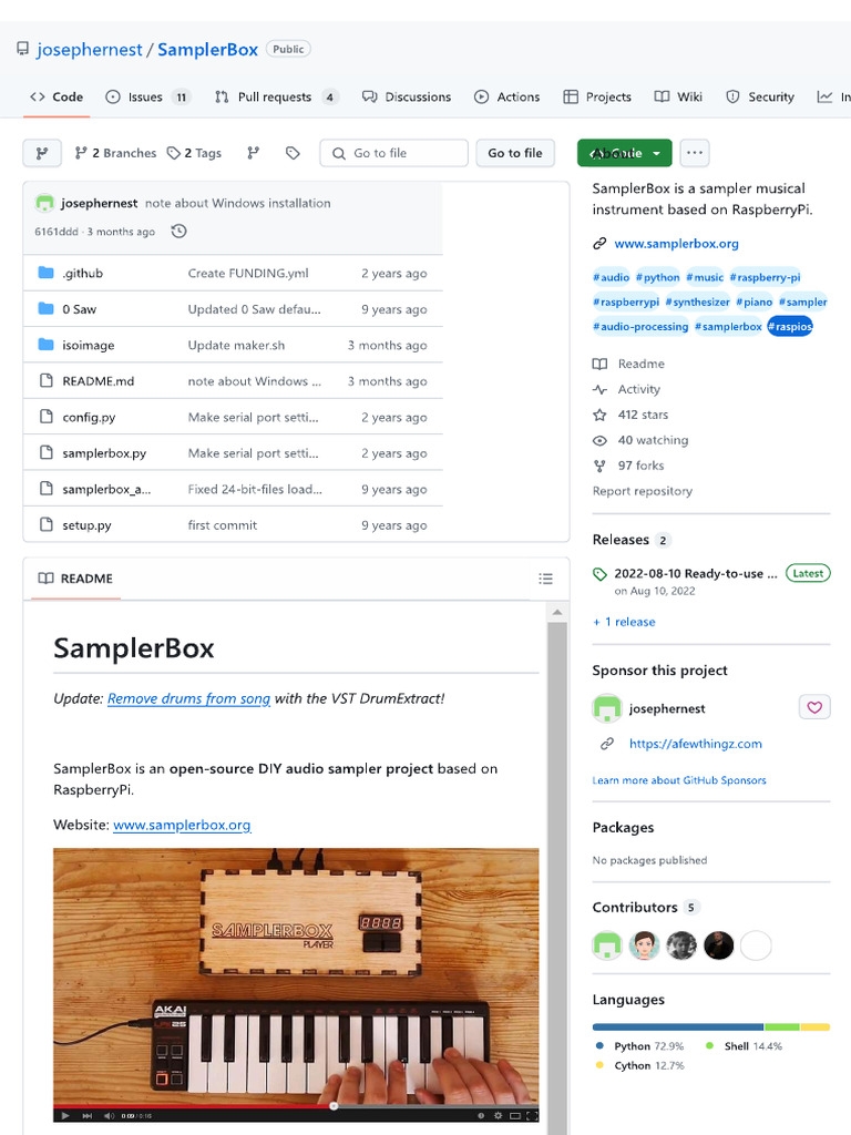 SamplerBox GitHub | PDF