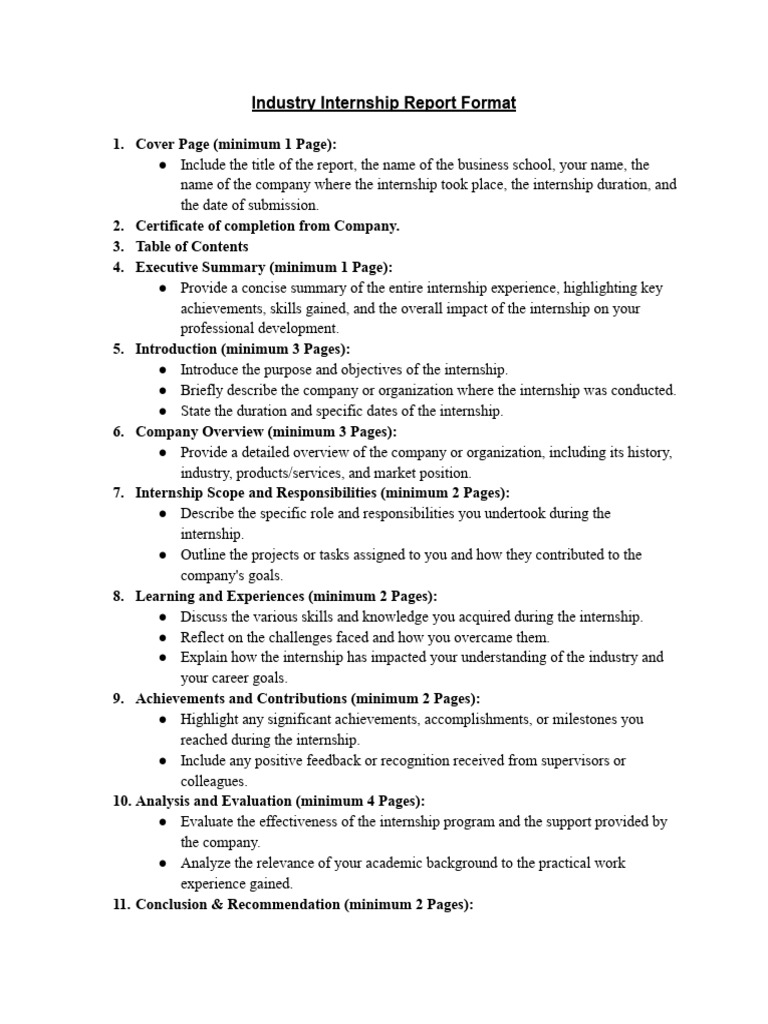 Internship Report Format Guide | PDF | Internship | Job Hunting