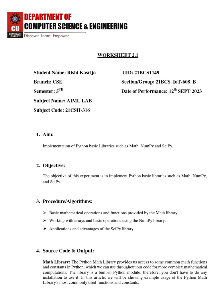 21BCS1149-Rishi-WORKSHEET 5 AIML | PDF