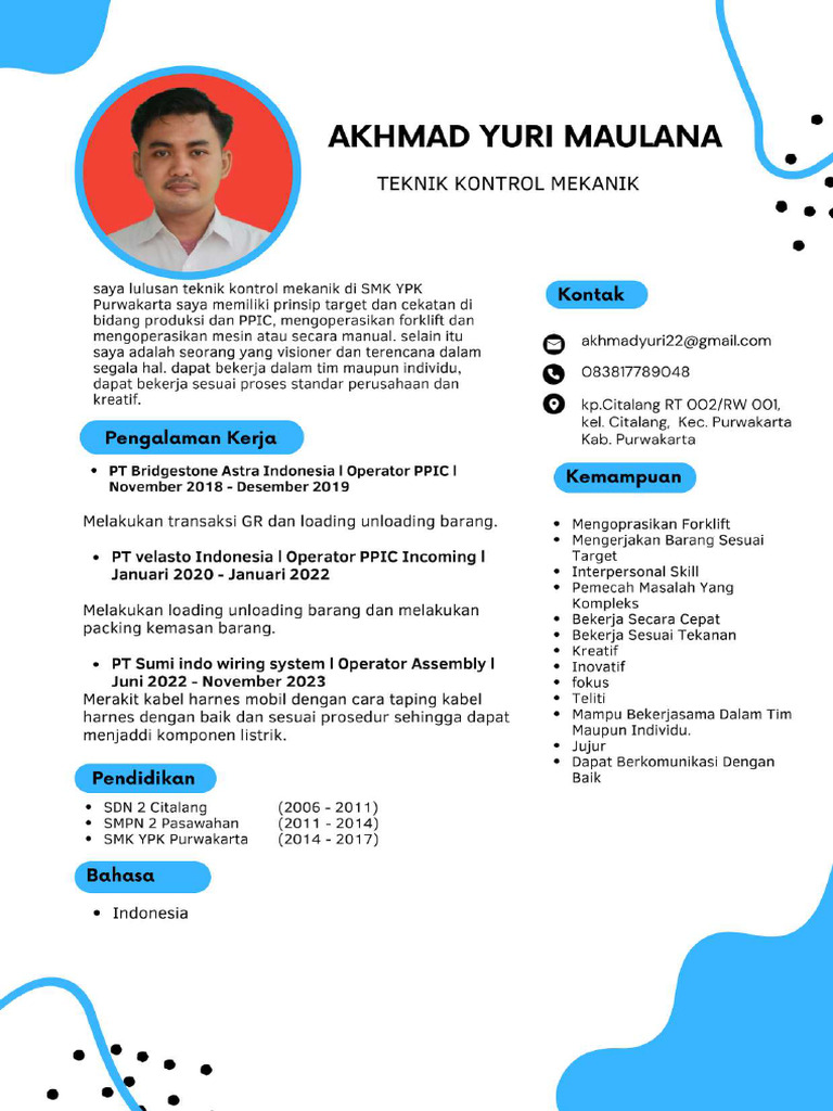 CV Yuri+berkas - Compressed | PDF