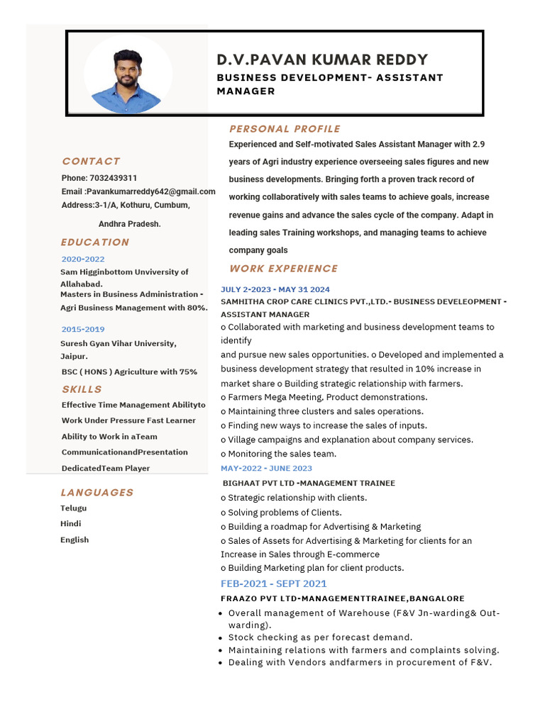 Pavan Reddy CV | PDF | Business | Marketing Pavan Reddy CV | PDF | Business | Marketing