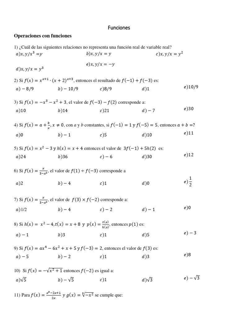 Funciones | PDF | Función (Matemáticas) | Funciones y mapeos