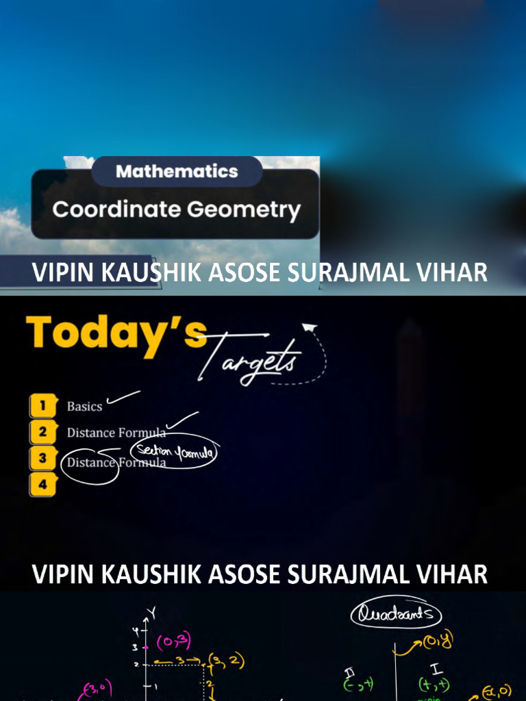 Coordinate Geometry Class Notes Pdf 5356