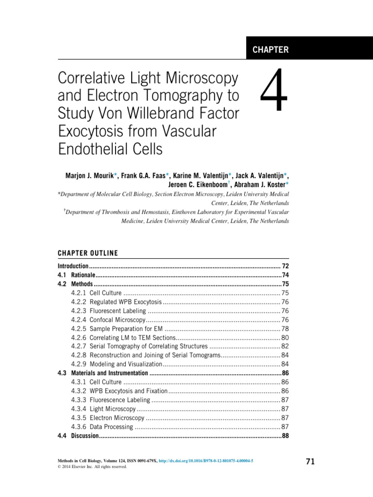 Chapter 4 Correlative Light Microscopy and Electron Tomogr 2014 Methods ...