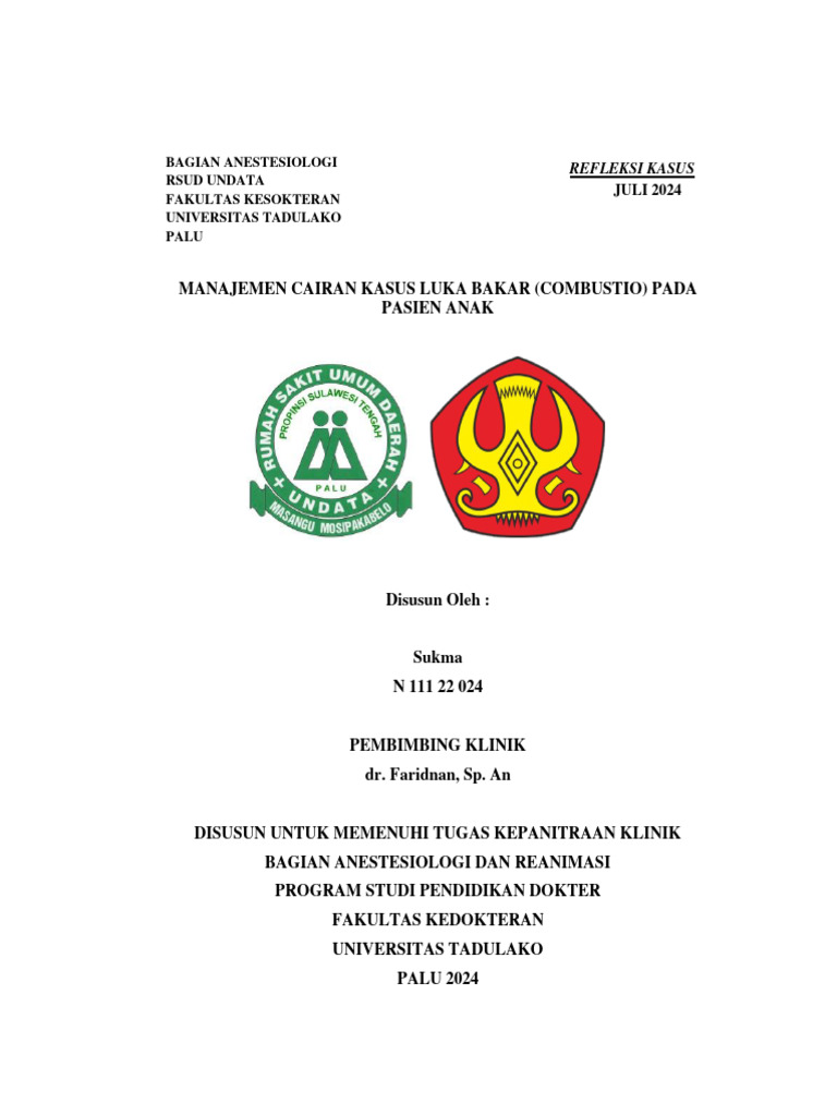 Sukma - N11122024 - Refleksi Kasus Combustio | PDF | Pengembangan Diri | Kesehatan Holistik