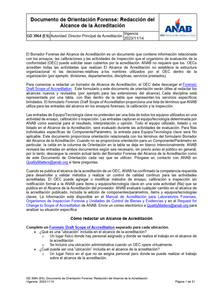 GD 3064 (ES) Documento de Orientación Forense - Redacción Del Alcance ...