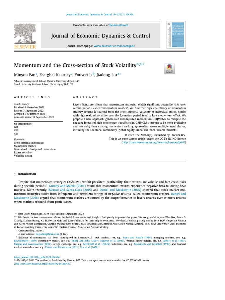Cross Section Volatility | PDF