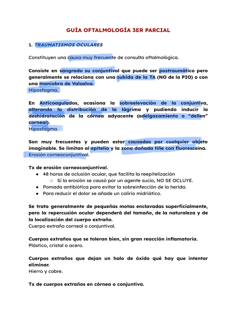 OFTALMO GUÍA 3p | PDF | Ojo humano | Percepción visual