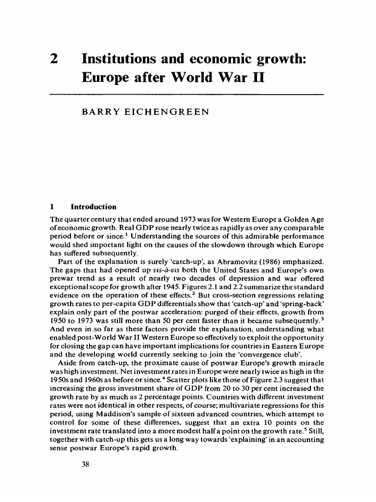 Post-WWII Europe's Economic Growth Factors | PDF | Cost Of Living ...