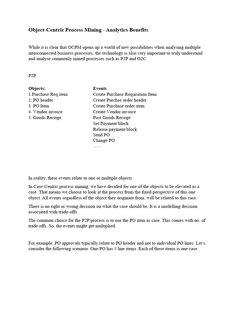 Object-Centric Process Mining - Analytics Benefits | PDF