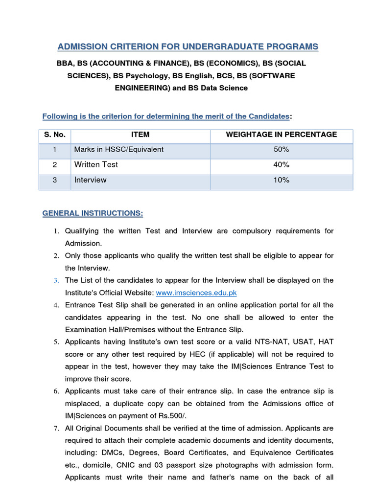 Model Paper - Undergraduate Programs-Test Model Paper | PDF | Reading ...