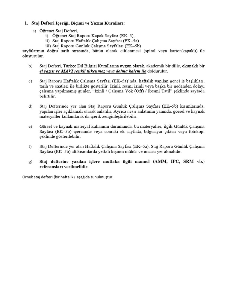 örnek staj defteri | PDF