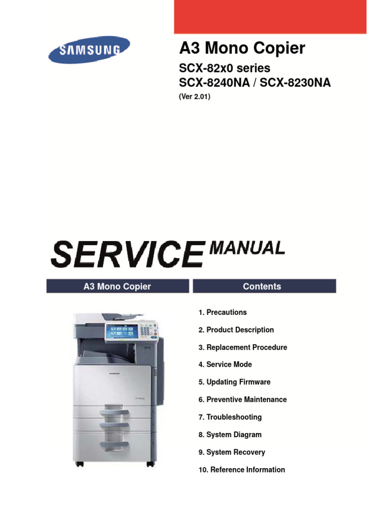 A3 Mono Copier: SCX-82x0 Series SCX-8240NA / SCX-8230NA | PDF ...