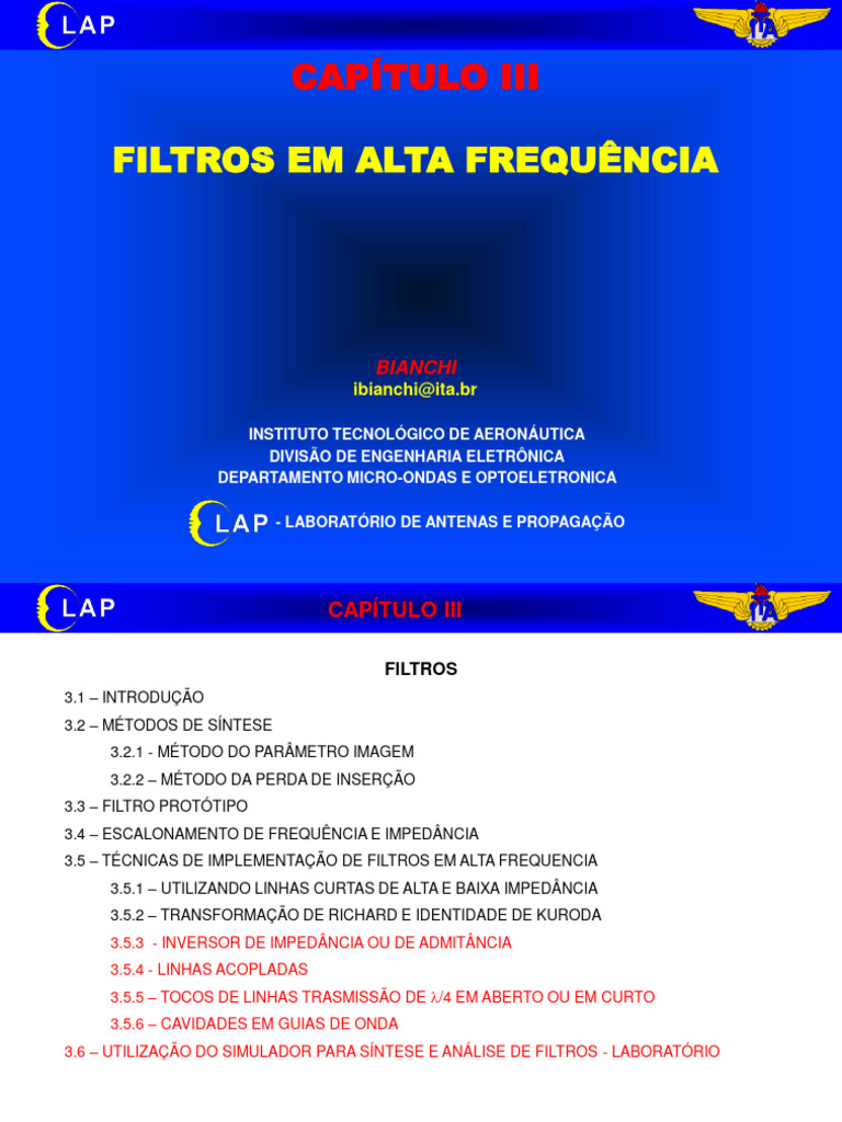 Filtros em Alta Frequência: Métodos e Técnicas | PDF | Filtro passa ...