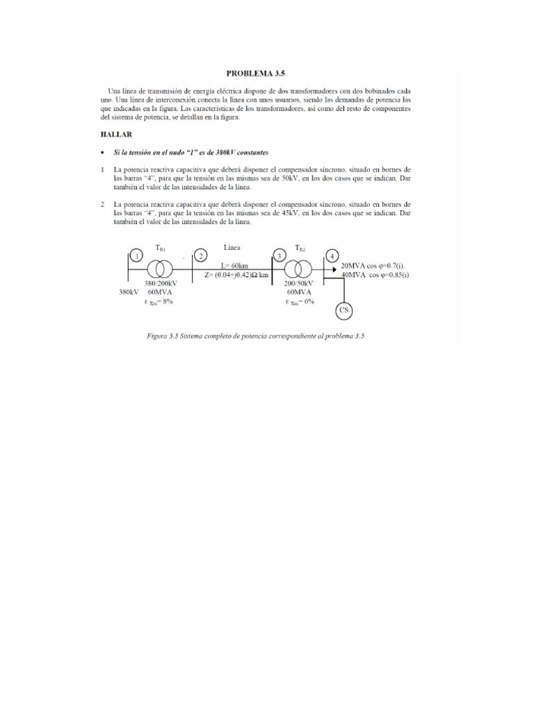 Ejercicio Compensacion de Una Linea Corta 13-04-2024 | PDF