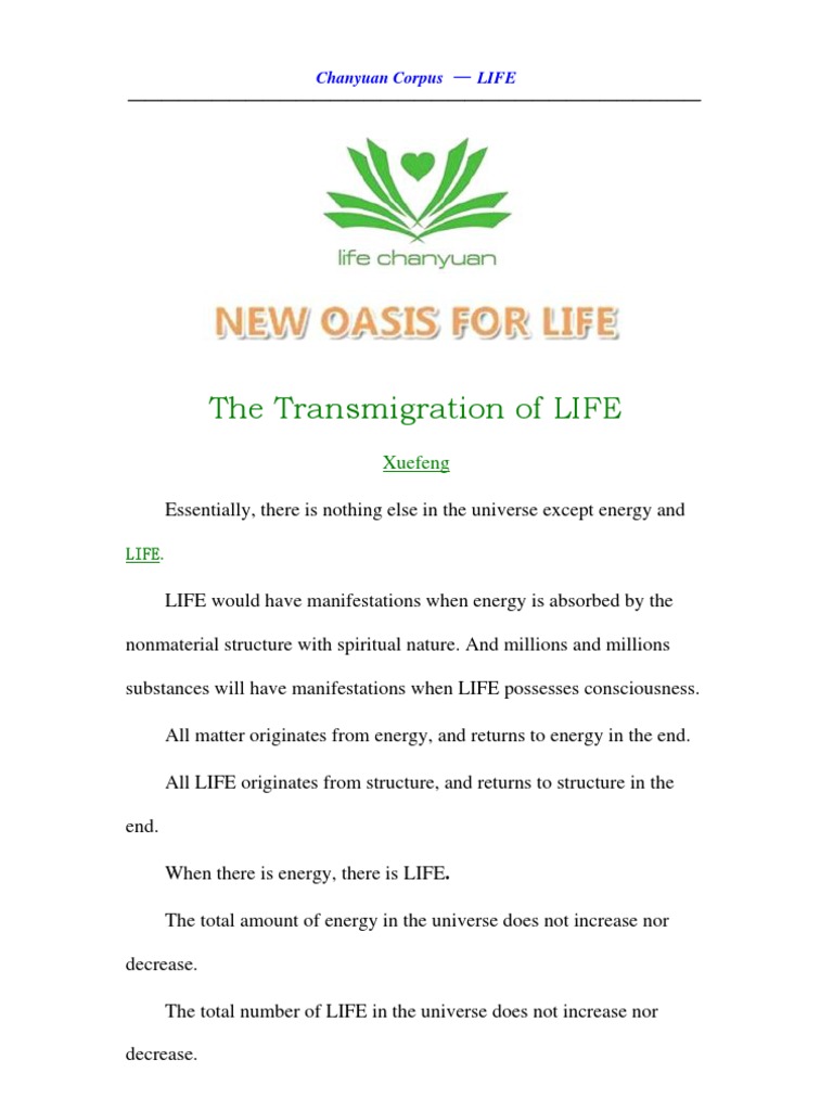 The Transmigration of LIFE | PDF | Reincarnation | Earth