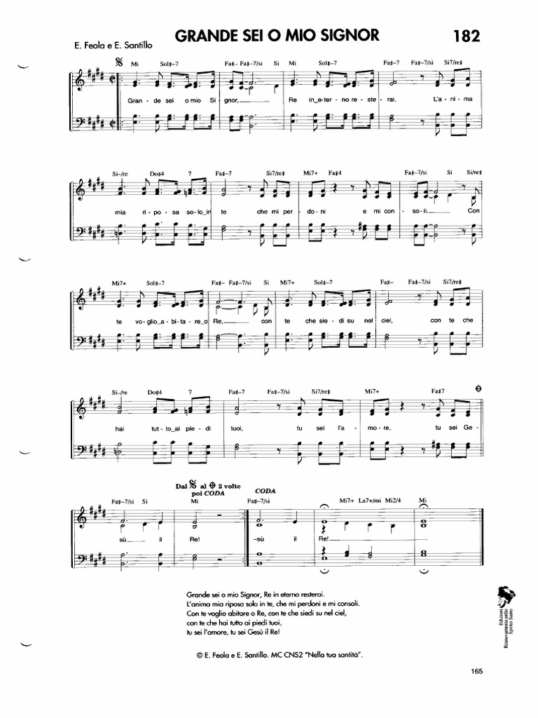 182 Grande Sei o Mio Signor | PDF