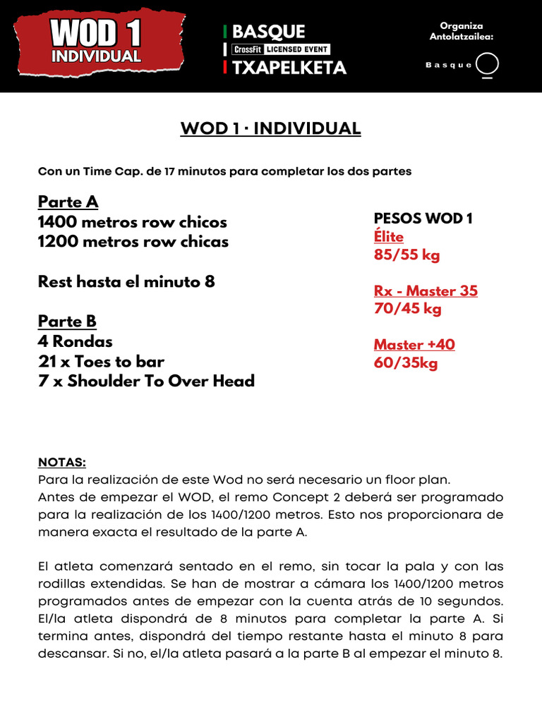 Wod 1 Individual Online - BCT 2024 | PDF