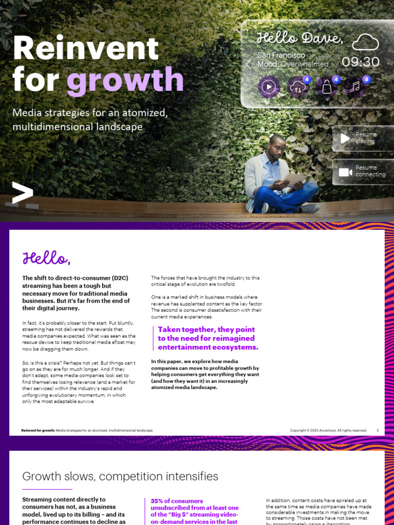 Accenture Reinvent For Growth Report 2023 V2 | PDF | Video On Demand ...
