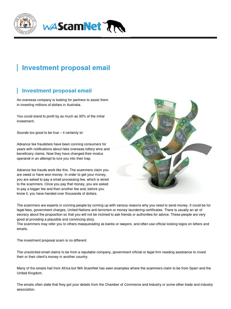 Scam Types-Jobs Investment-Investment Schemes-Investment Proposal Email ...