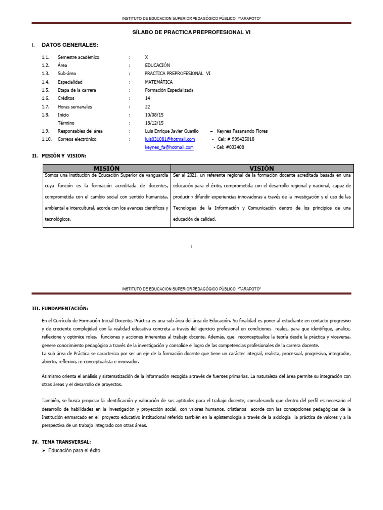01 Practica Preprofesional Vi - Guanilo | PDF | Evaluación | Maestros
