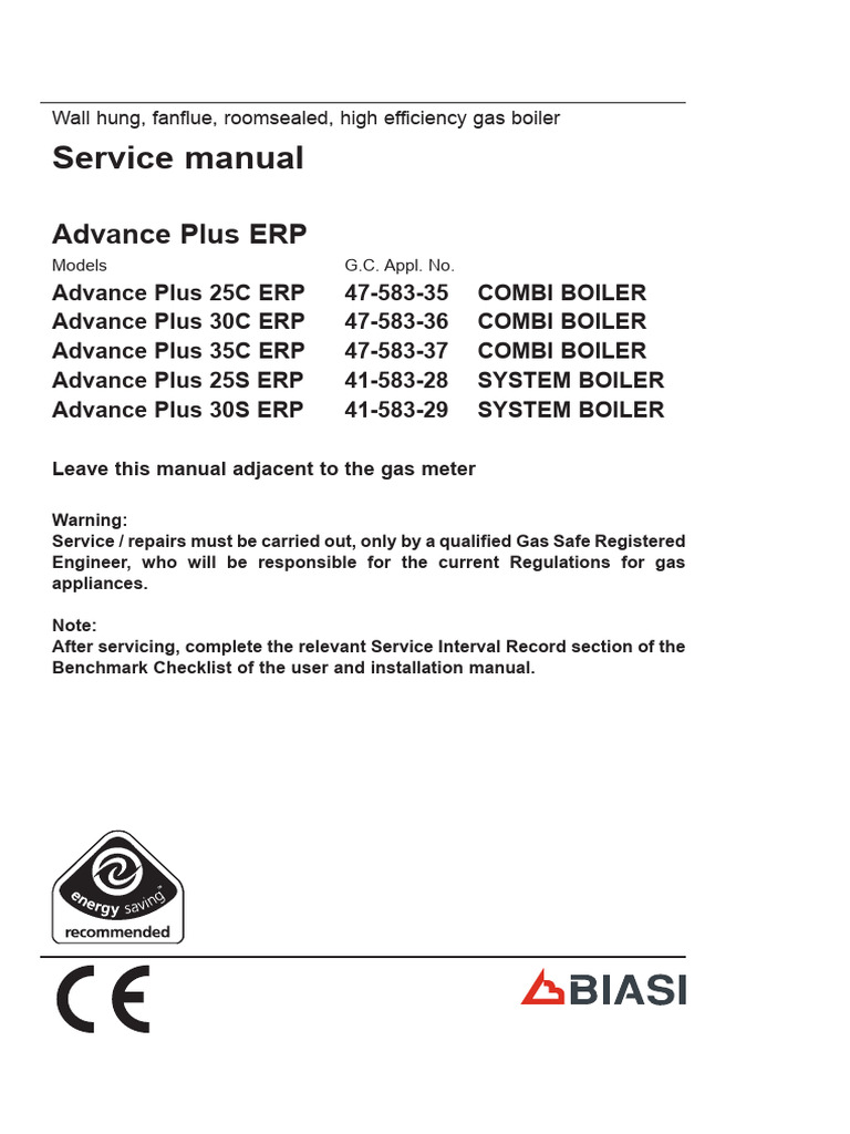 Advance Plus ERP Service Manual May 2018 | PDF | Valve | Thermostat