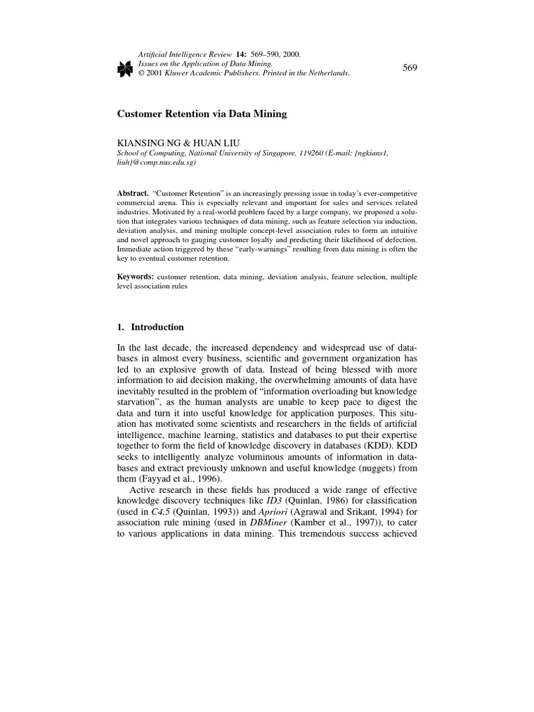 Customer Retention Data Mining | PDF | Forecasting | Data Mining
