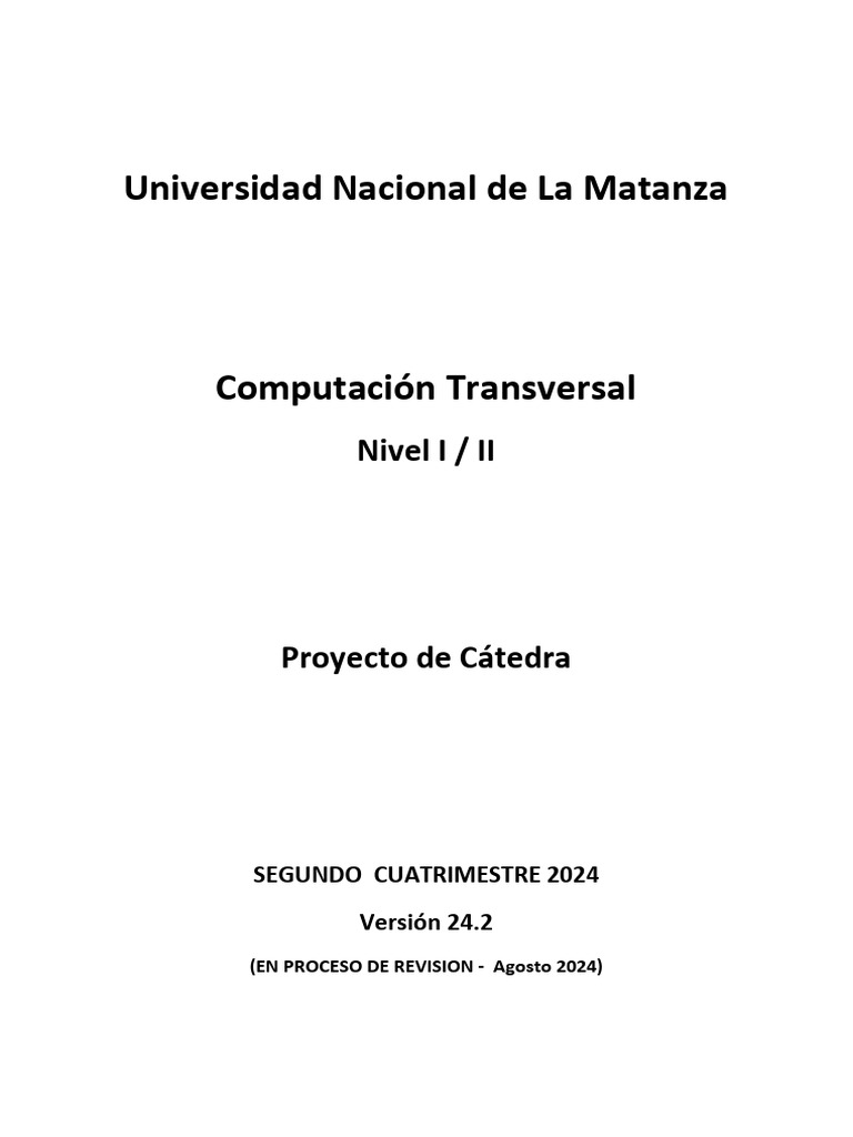 012 CT Nivel II Proyecto de Catedra Ver24 2 | PDF | Microsoft | Archivo de computadora