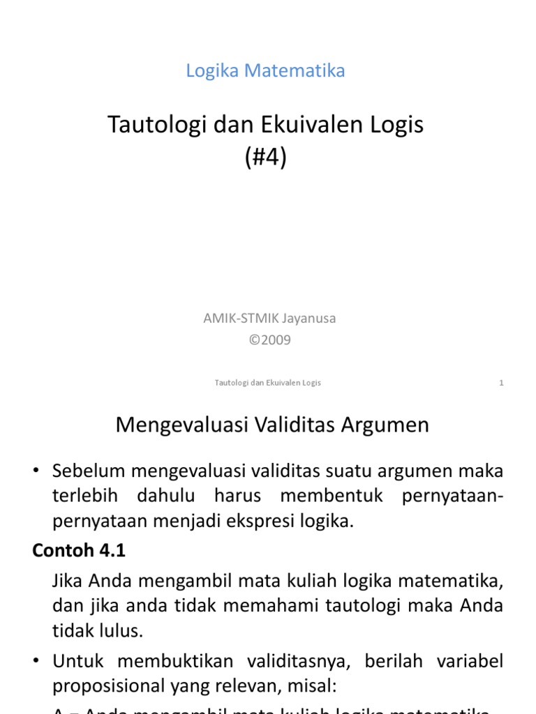 Tautologi (#4) | PDF