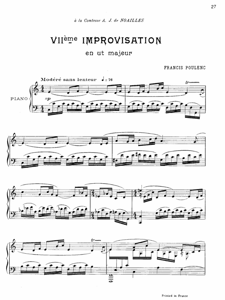 Poulenc Improvisation No.7 | PDF