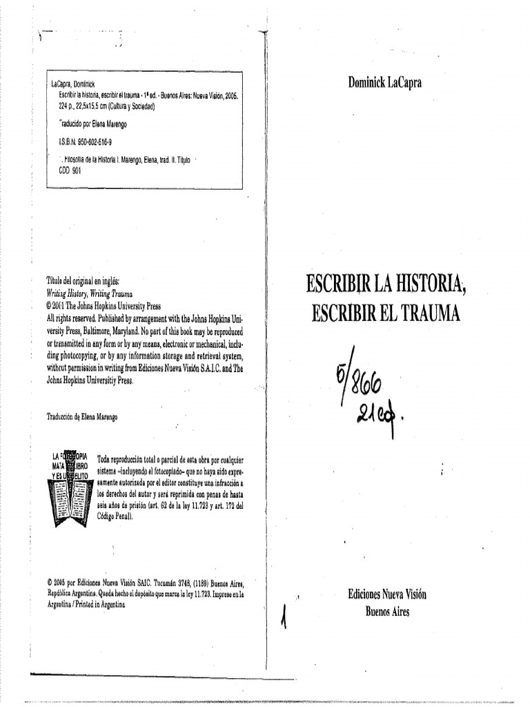 Dominick Lacapra Escribir La Historia Cap 1 Rotado | PDF