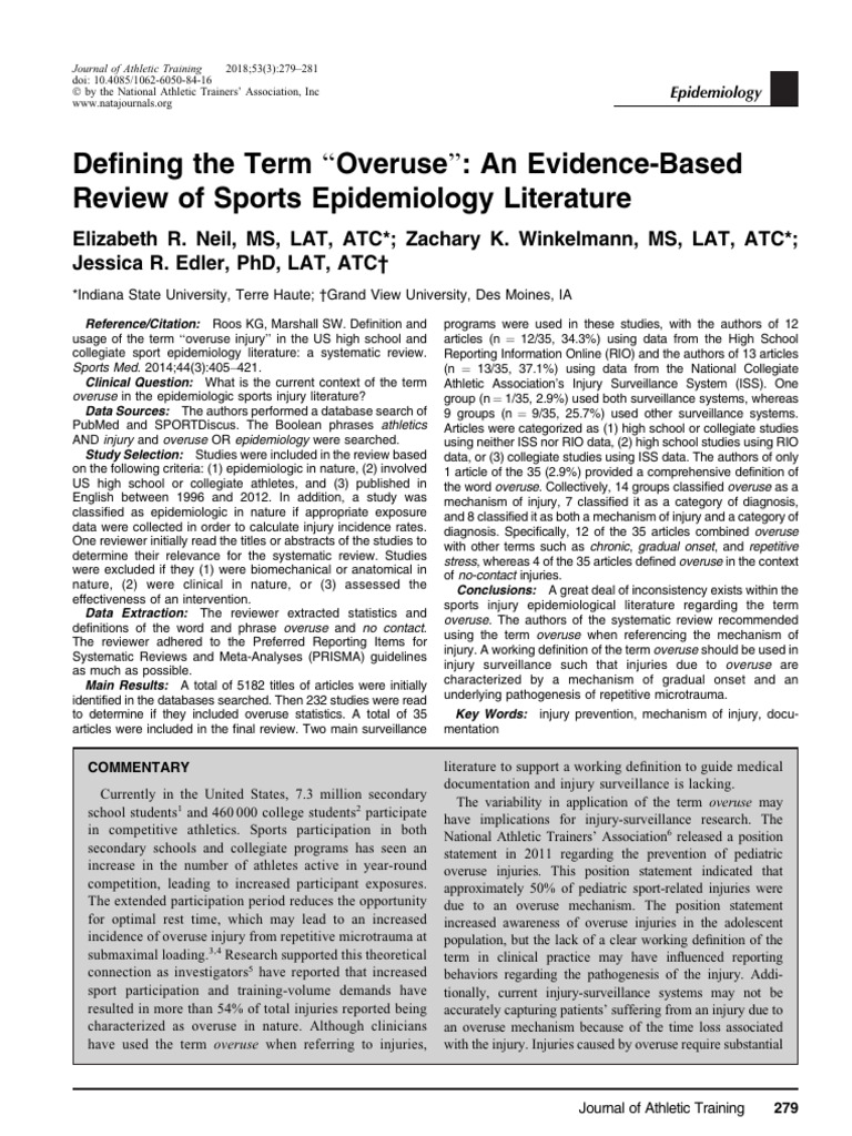 Defining The Term - Overuse - 1 | PDF | Systematic Review | Medicine