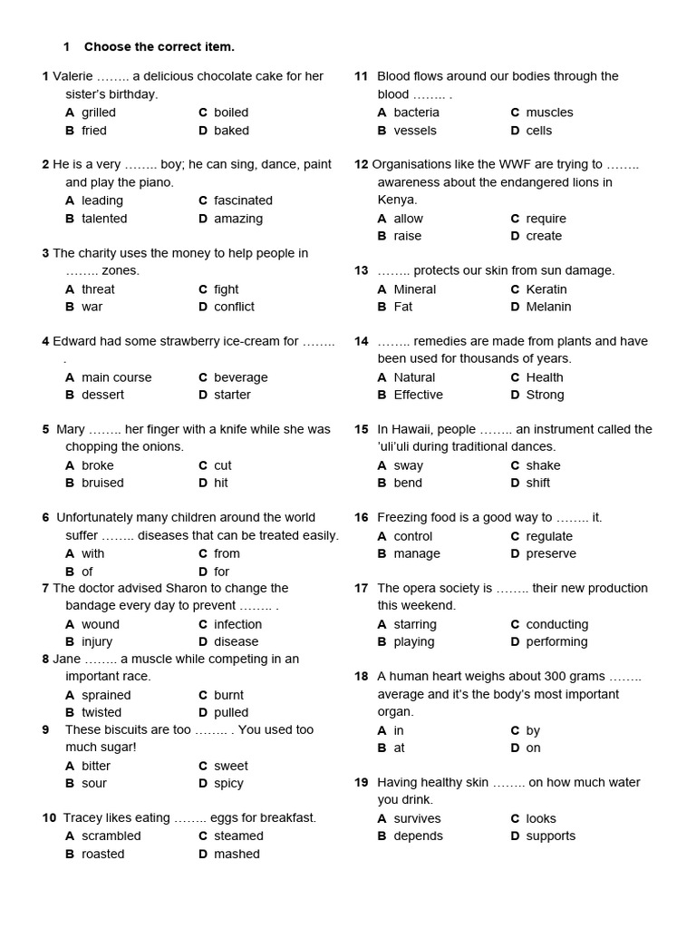 SEmester Grammar and Vocabulary | PDF | Foods