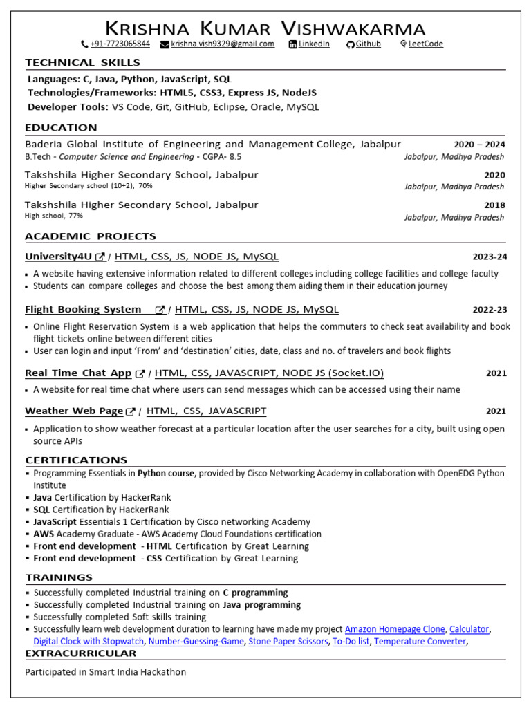 KRISHNAnew RESUME | PDF | Java Script | World Wide Web