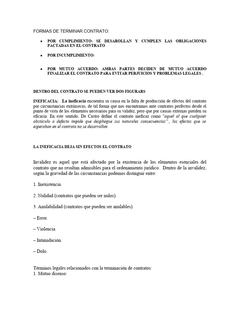Formas de Terminar un Contrato Legalmente | PDF | Ley común | Justicia