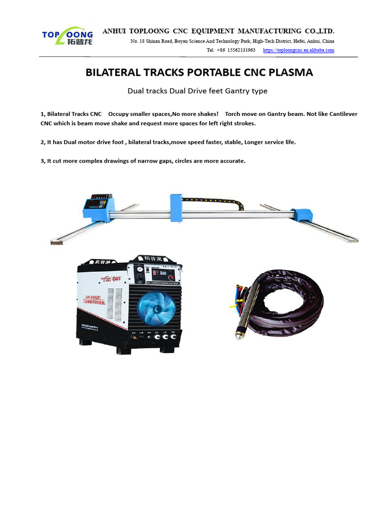 TOPLOONG CNC Plasma Light Gantry + Plasma Inverter Prices List | PDF ...