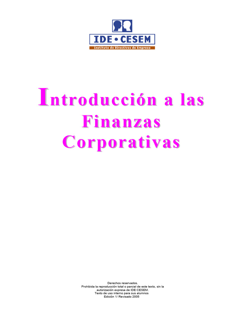 Introduccion A Las Finanzas Corporativas | PDF | Presupuesto | Business