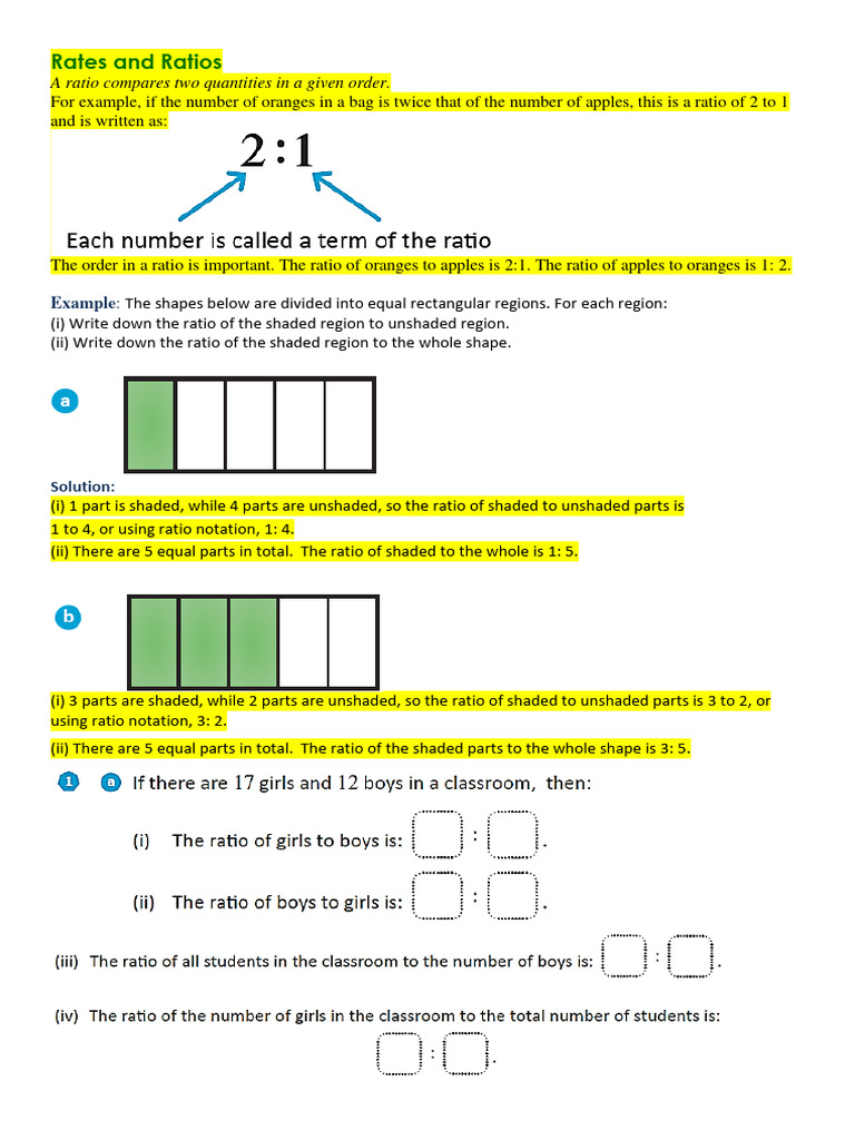 Ratios and Rates pdf | PDF | Ratio | Workweek And Weekend